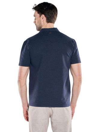 Engbers Poloshirt Herren Overshirt mit Rei&szlig;verschluss, Saphirblau