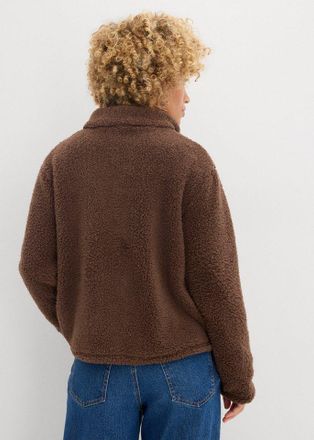 Bonprix Fleecejacke in Teddy-Optik, Oversize-Passform, aus Polyester, im Casual-Stil