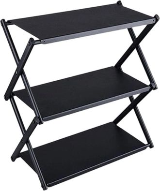 Generic Camping-Aufbewahrungsregal - Faltbarer Tragbarer St&auml;nder Mit 3 Ebenen, Robuste Metallregale F&uuml;r Den Innen- Und Au&szlig;enbereich, Desktop-Aufbewahrungsrega