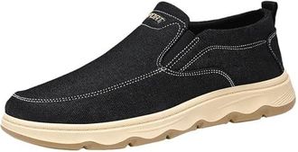Generic Chaussures de sport d&eacute;contract&eacute;es pour homme - Couleur unie - Printemps et automne - Respirantes et douces - Bateaux de cowboy, Noir, 41 1/3 EU