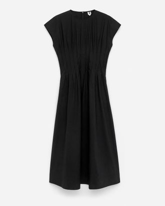 Arket Plissiertes Baumwollkleid -Schwarz