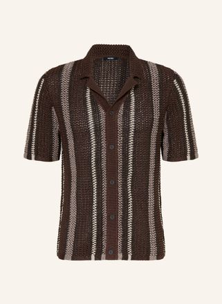 Reiss Reiss Strickhemd Farin Slim Fit braun
