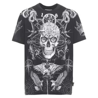 Philipp Plein Homme, Tops, Noir, Taille: S Tattoo-print T-shirt