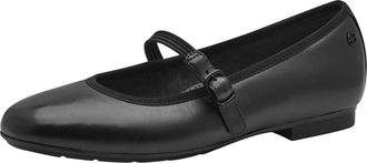 Tamaris Comfort Damen Ballerinas aus Leder mit Klettverschluss, Schwarz (Black), 37 EU