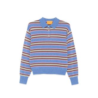 Guest In Residence Collegiate Stripe-pattern Polo Sweater