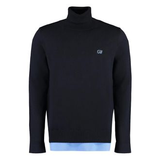 Off-white Woll-Rollkragenpullover - - Knitwear - Herren - Blau - XL