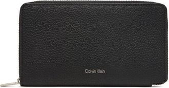 Calvin Klein Geldb&ouml;rse Foil Emboss Long Zip Fold LV04D1107G Schwarz