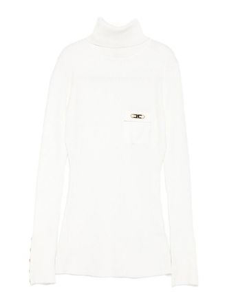Elisabetta Franchi Pull Col Roulé - Blanc