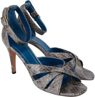 Celine Hohe Schuhe - Celine Exotic Python Spartiates Heels (37) - Gr. ONE_SIZE - in Bunt - f&uuml;r Damen