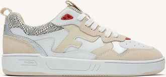 Faguo Baskets cr&egrave;me et rouge cuir - DAHLIA