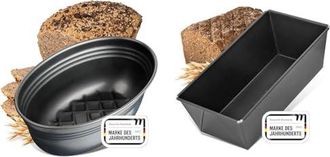 Zenker Brotform oval BLACK METALLIC, Brotbackform & Brotbackform 30 cm Pure, Königskuchenform mit Antihaftbeschichtung, hochwertige Backform (Farbe: schwarz)