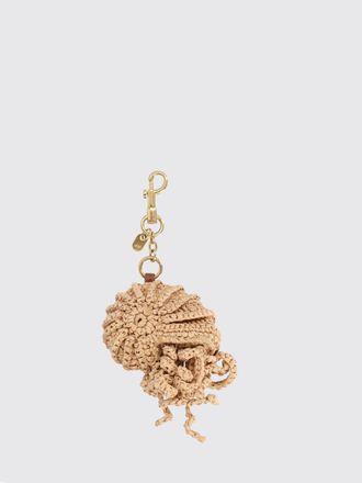 Anya Hindmarch Porte-cl&eacute;s coquillage en raphia crochet avec charm