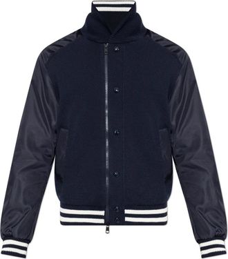 Moncler Homme, Pulls, Bleu, Taille: XL Cardigan avec Tissus Mixtes
