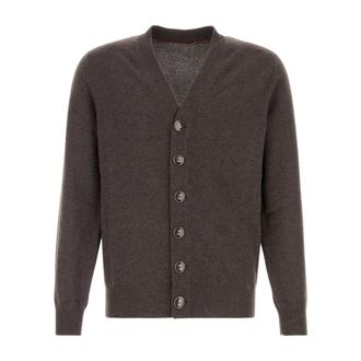 Brunello Cucinelli Cardigan en cachemire - Homme - Pulls - Brun - Taille: 2XL