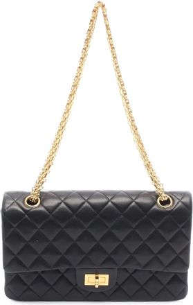 Chanel 1997-1999 Reissue 2.55 Schultertasche mit Double Flap - Schwarz