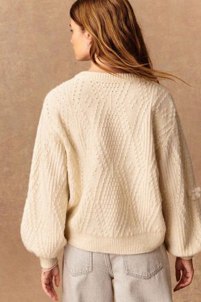 Next V-Ausschnitt-Pullover Argyle-Pullover mit V-Ausschnitt und Schleife (1-tlg)