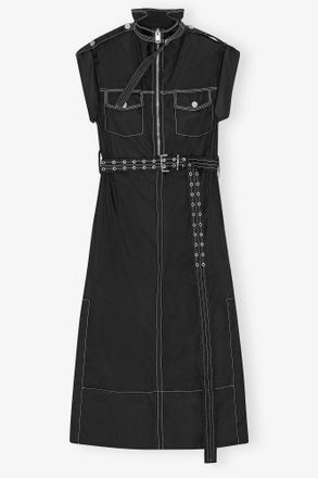 Ganni Robe en nylon noire - Taille 38 Noir