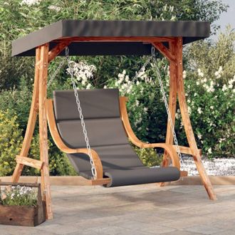 vidaXL Vidaxl - Balancelle de jardin avec coussin et auvent - Bois massif d&eacute;pic&eacute;a - Dimensions 175 x 101 x 161,5 cm - Charge maximale 110 kg