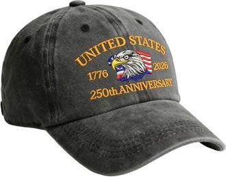 Generic Chapeau 250e Anniversaire | Casquette r&eacute;tro r&eacute;glable Respirante pour 250 Anniversaires | pour la p&ecirc;che en Plein air, l&eacute;t&eacute;, Le Camping, Le Jardin, la C