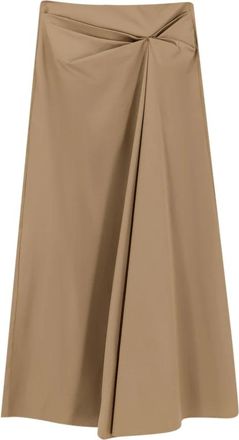 Max Mara Femme, Jupes, Beige, Taille: 38 FR Cotton Satin Skirt