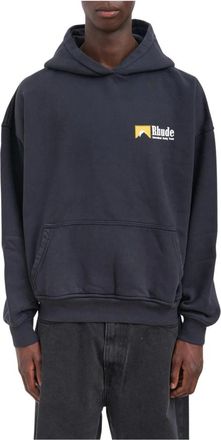 Rhude Homme, Sweatshirts et sweats &agrave; capuche, Noir, Taille: M International Racing Team Graphic Sweat &agrave; capuche