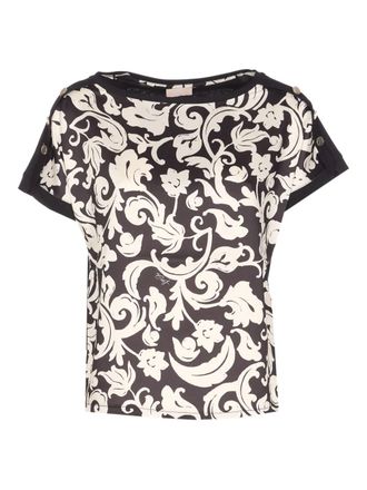 Liu Jo t-shirt imprim&eacute; &agrave; boutons aux &eacute;paules - Noir