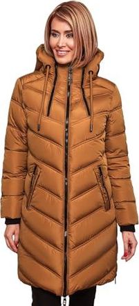 Marikoo B842 Veste matelassée dhiver pour femme, Cannelle, XL