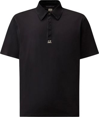 C.P. Company C.p. Company, Homme, Tops, Bleu, Taille: L Polo Logo Manches Courtes 70/2 Mercerized Jersey Gasato