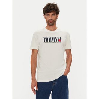 Tommy Jeans T-Shirt Dna Flag DM0DM21941 Wei&szlig; Regular Fit