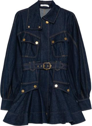Zimmermann Luna Denim Button Belted Dress