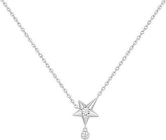 Ania Haie Collier pour femme Melodic Poet Sparkling Star Drop, en argent sterling, pendentif en forme détoile serti de zircones, longueur 40 cm + rallonge de 5 