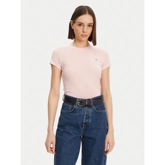 Tommy Jeans T-Shirt DW0DW20459 Rosa Slim Fit