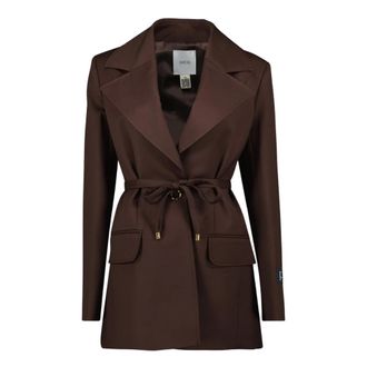 Patou Braune Woll-Mid-Length-Jacke - - Coats - Damen - Braun - XS