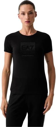 Emporio Armani Emporio Armani Ea7, Femme, Tops, Noir, Taille: 38 FR T-shirt Logo Series