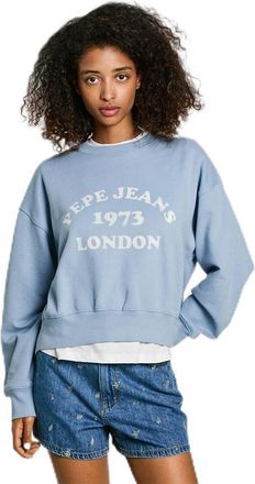 Pepe Jeans London Venus Damen-Sweatshirt, Blau (Steel Blue), Gr&ouml;&szlig;e M, Blau (Stahlblau), M
