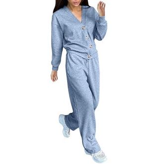 Generic Surv&ecirc;tement pour femme - Couleur unie - Avec chapeau - Tenue de sport 2 pi&egrave;ces - Ensemble de surv&ecirc;tement pour femme - Ensemble de gym pour femme - Ten