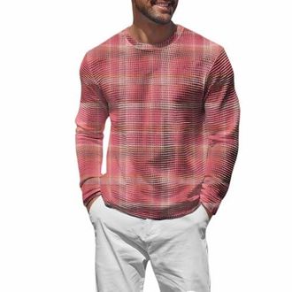 Generic Chemise gaufr&eacute;e pour homme adulte, chemise &agrave; carreaux de couleur contrast&eacute;e &agrave; manches longues, chemise &agrave; carreaux d&eacute;contract&eacute;e, vintage, l&eacute;g&egrave;re, confo