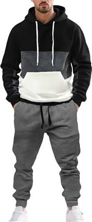 Generic Ensemble Jogging Homme Sweat &Agrave; Capuche Et Pantalon Tracksuit Automne Hiver Surv&ecirc;tement Homme Ensemble 2 Pi&egrave;ces V&ecirc;tement De Sport Automne Hiver D&eacute;contr