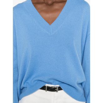 Anine Bing V-Neck Knit Sweater - Blue