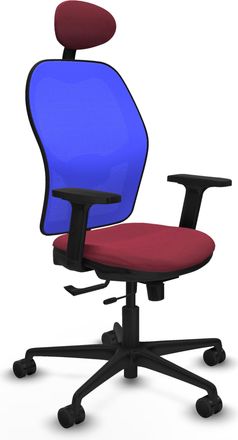 Piqueras y Crespo Stuhl mit Armlehnen Jorquera, h&ouml;henverstellbarer Lendenwirbelst&uuml;tze und festem Kopfteil, ausgestattet mit Syncro/Traslack und eingespritztem Schaum. M