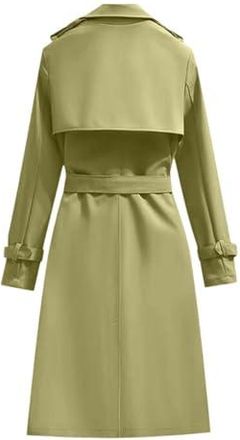 Generic Femme Trench-Coat &agrave; Double Boutonnage El&eacute;gant Manches Longues Automne Hiver Revers Veste Longue Manteau avec Ceinture n30