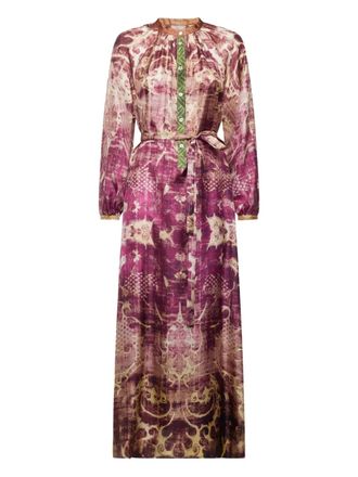 Pierre-Louis Mascia robe longue &agrave; imprim&eacute; abstrait - Rose