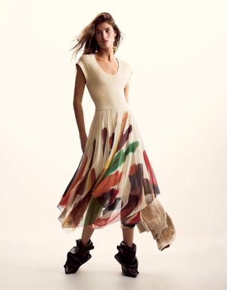 Desigual Robe d&eacute;contract&eacute;e cr&eacute;&eacute;e par mr. Christian Lacroix au coloris noir-Blanc