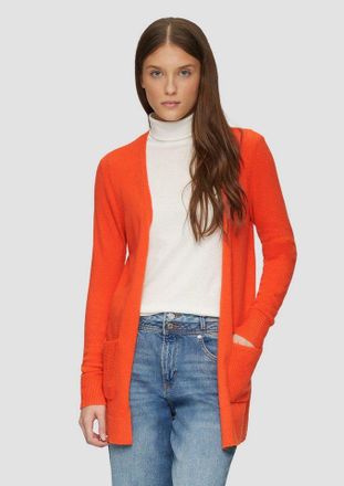 s.Oliver Cardigan Strickjacke Lange Strickjacke mit Rippb&uuml;ndchen