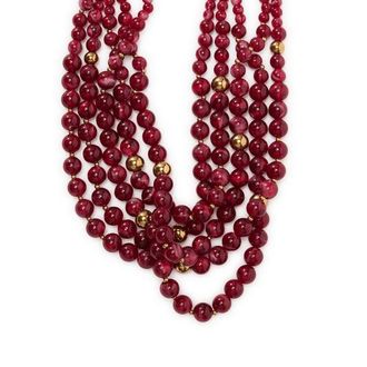 Au Printemps Paris Collier &agrave; cinq rang&eacute;s