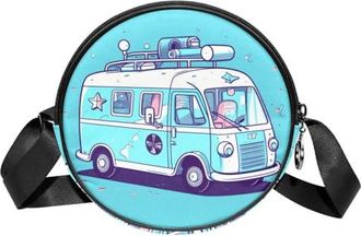 Generic Ambulance Petit sac &agrave; bandouli&egrave;re circulaire pour femme avec fermeture &eacute;clair et bretelles r&eacute;glables Style d&eacute;contract&eacute;