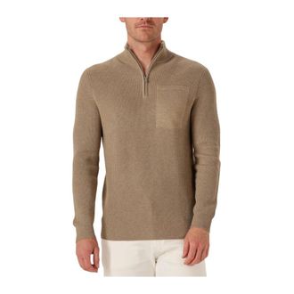 Profuomo Beiger Half Zip Pullover f&uuml;r Herren - - Knitwear - Herren - Beige - XL