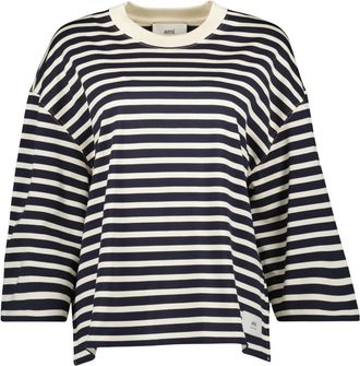 Ami Femme, Sweatshirts et sweats &agrave; capuche, Multicolore, Taille: 38 FR T-Shirt Ray&eacute; Ample