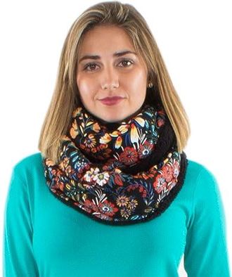 Coline Snood imprim&eacute; tout doux - Couleur : Noir - Taille unique