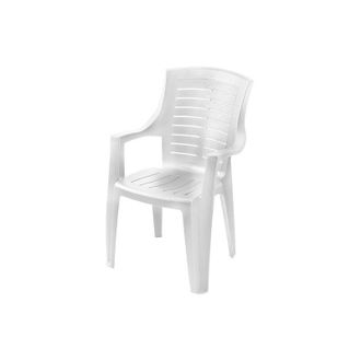 Progarden Chaise de fauteuil blanc en r&eacute;sine Talia